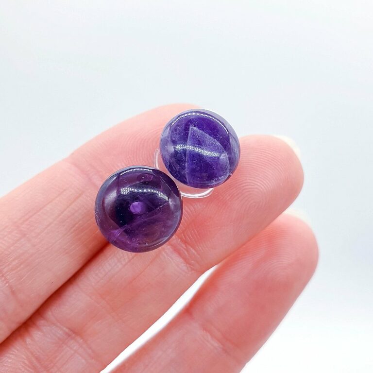Pecky ametyst 12 mm - náušnice ⋆ Gauri.cz